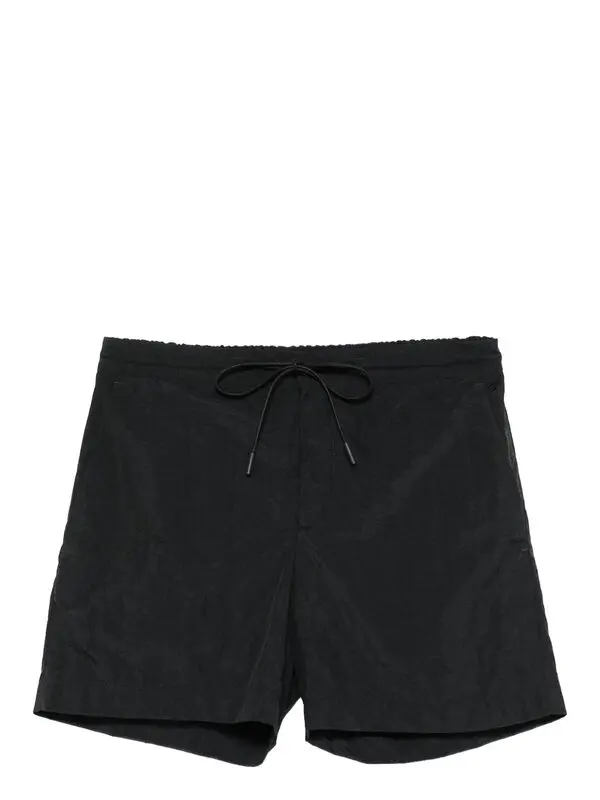 PT TORINO Crinkled Nylon Drawstring Shorts - Black