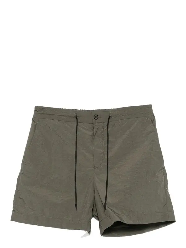 PT TORINO Crinkled Nylon Drawstring Shorts - Green