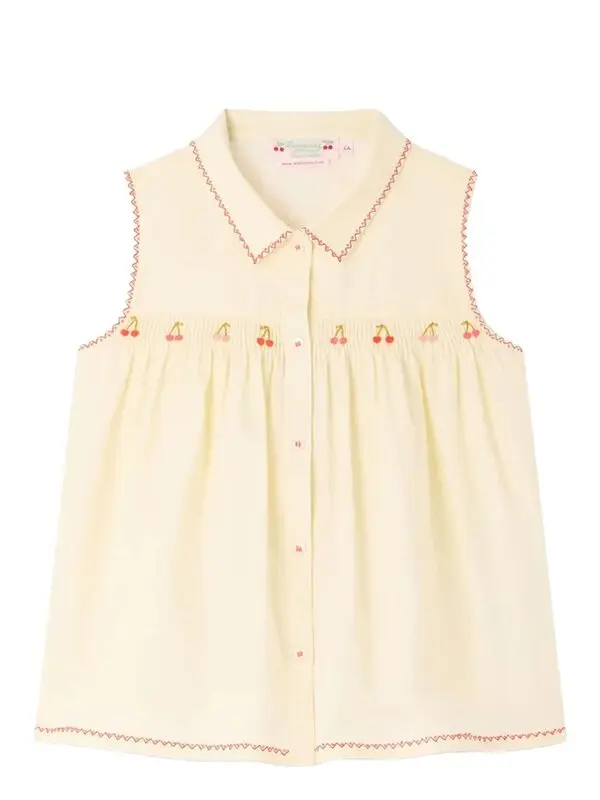 Bonpoint Lexi Blouse In Organic Cotton - Nude & Neutrals