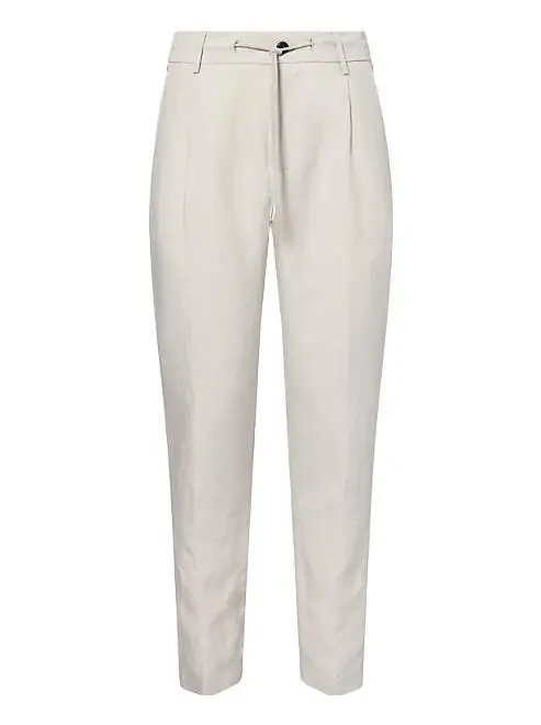 Eleventy Slim-leg Linen-blend Jogger Trousers - Sand