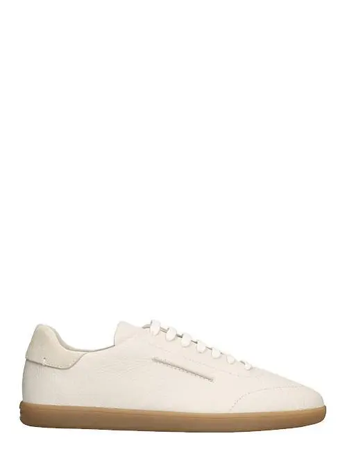 Zegna 232 Grained Leather Trainers - White
