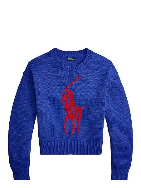 Polo Ralph Lauren Big Pony Relaxed-fit Cotton-knit Jumper - Bright Royal