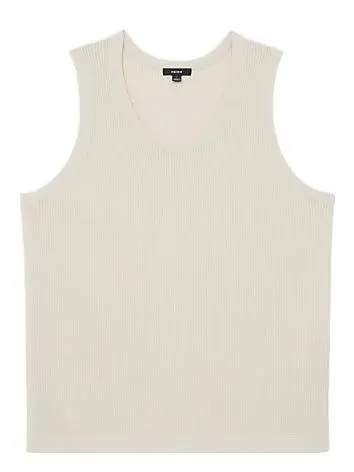 REISS Textured Round-neck Vest - Off White
