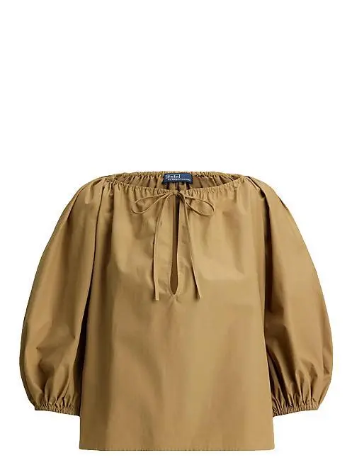 Polo Ralph Lauren Shirred Cotton Top - Berkshire Tan