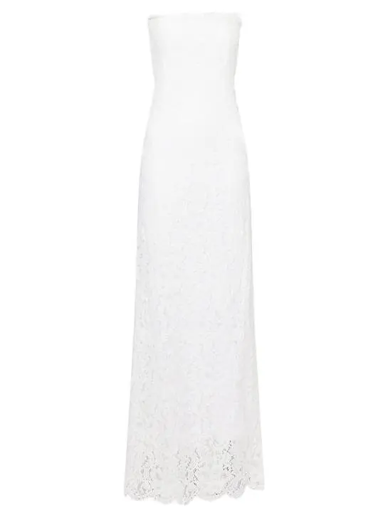HYPHEN Bandeau Lace Maxi Dress - Ivory