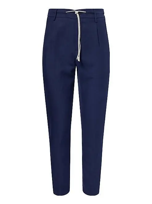 Eleventy Slim-leg Linen-blend Jogger Trousers - New Blue