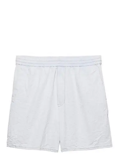 Prada Mid-rise Chambray Bermuda Shorts - Light Blue