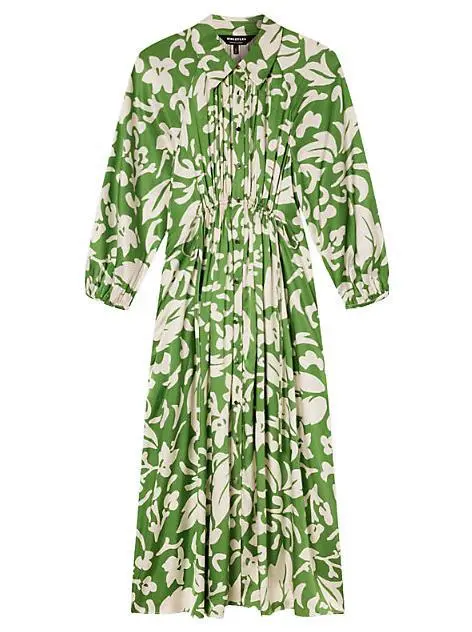 Whistles Floral Print Long Sleeve Shirt Dress - Multi-coloured