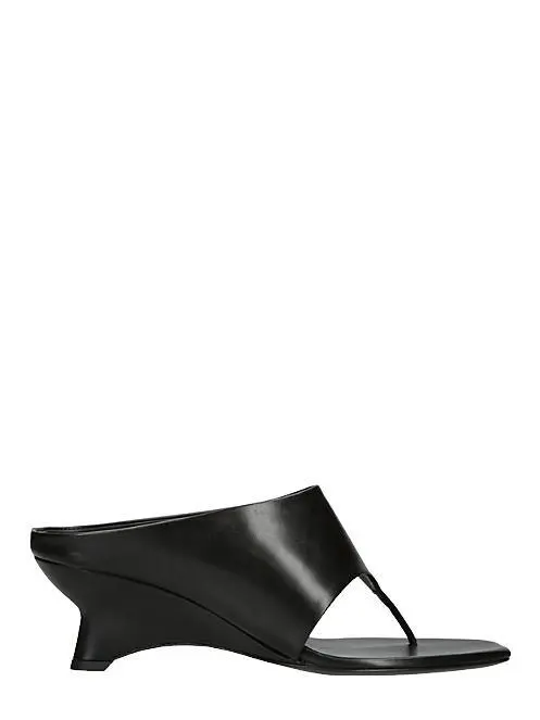 Khaite Marlow 55 Leather Heeled Mules - Black