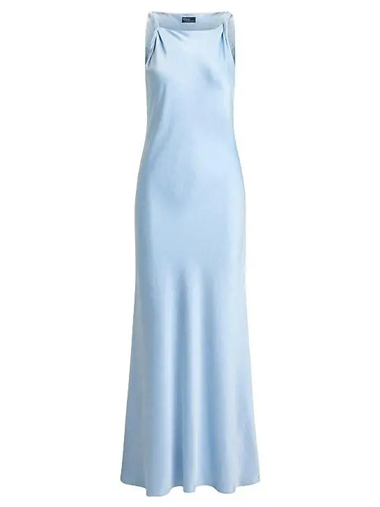 Polo Ralph Lauren Twisted-strap Sleeveless Satin Maxi Dress - Cold Springs