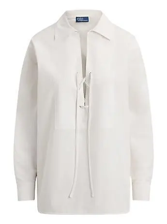 Polo Ralph Lauren Lace-up Relaxed-fit Cotton Shirt - White