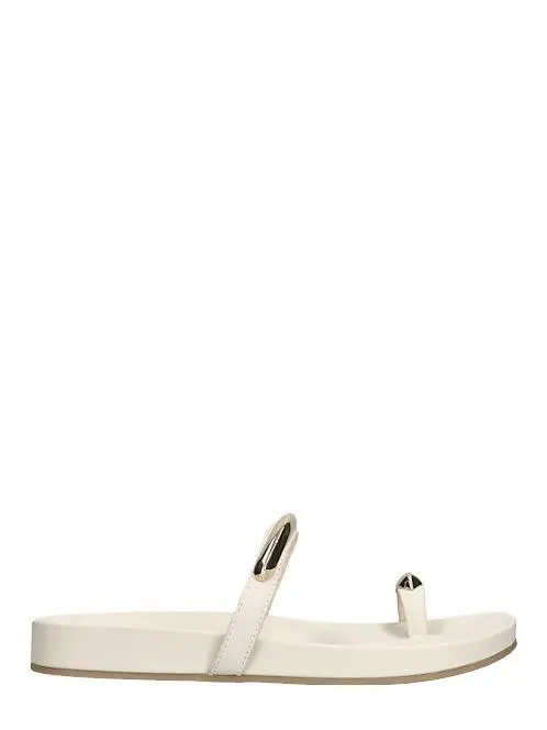 Dolce Vita Sayah 102 Leather Flat Sandals - White