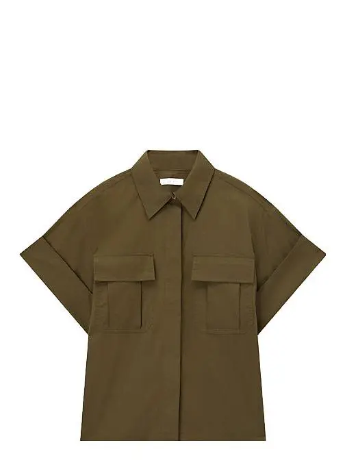 JOSEPH Flap-pocket Cotton-poplin Shirt - Palm Leaf