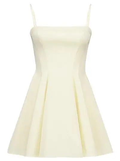 House Of Cb Floral-print Cotton Mini Dress - Lemon