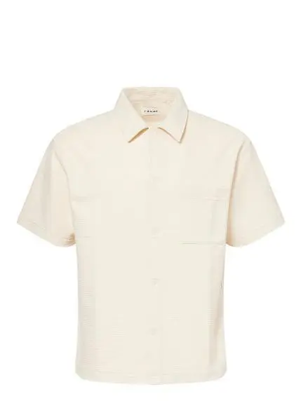 FRAME Patch-pocket Short-sleeve Cotton Shirt - Cream