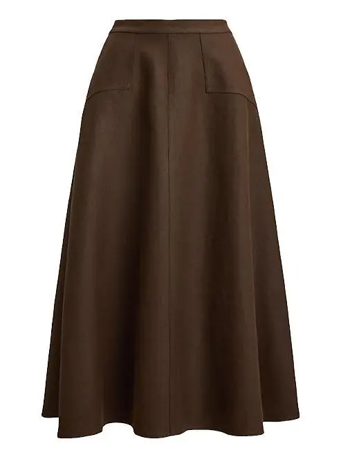 Polo Ralph Lauren Panelled High-waist Hemp Midi Skirt - Brown X