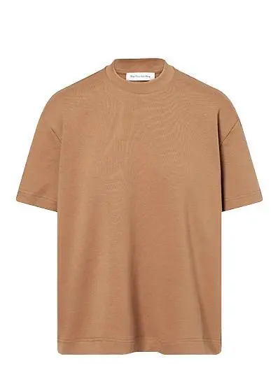 THE FRANKIE SHOP Boxy-fit Cotton-blend T-shirt - Light Brown