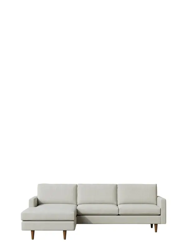 Quince Midcentury Chaise Sectional In Performance Chenille Linen Blend - Sorrell
