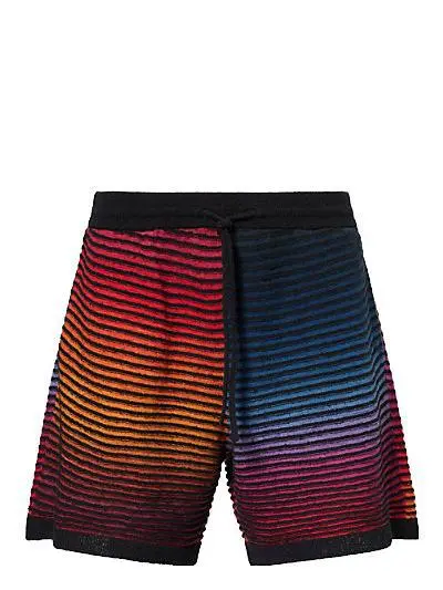 Loewe X Paula's Ibiza Striped Cotton-knit Shorts - Multicolor/black