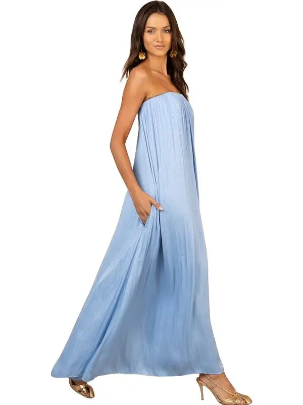 Hale Bob Olympia Charmeuse Maxi Dress - Blue