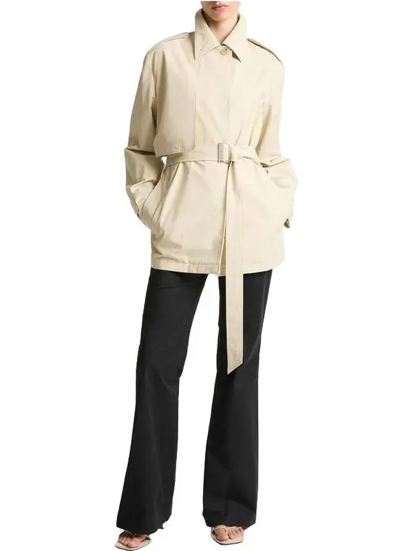 Vince Cotton-blend Short Trench Coat - Natural