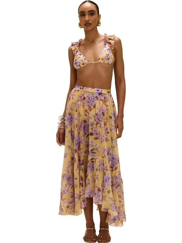PatBO Print Lycra Waistband Maxi Skirt - Floral