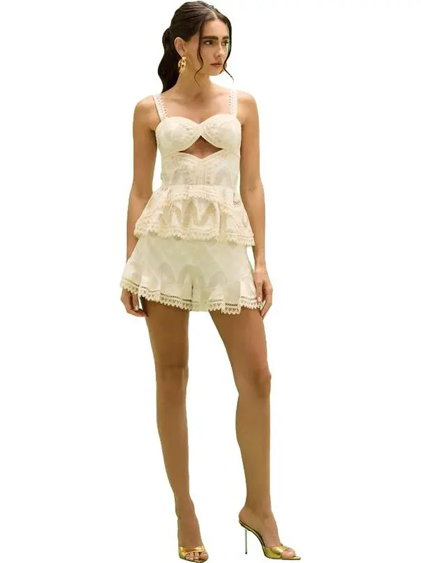 PatBO Flora Lace Short - Natural