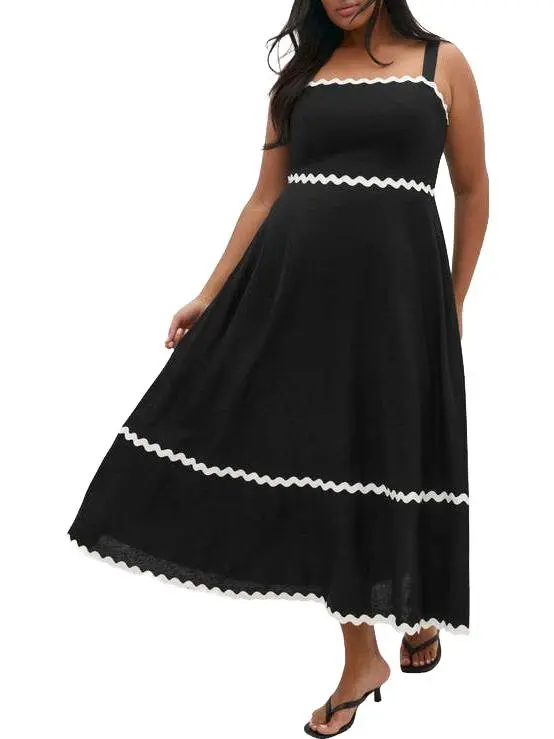 City Chic Shani Maxi Dress - Black/white