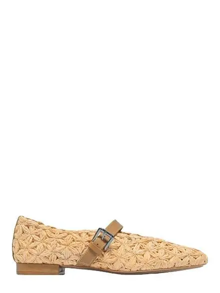 Bernardo Borden Raffia Mary Jane Flat - Light Natural
