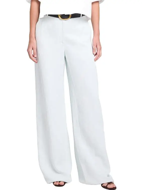 TWP Dylan Coated Wide Leg Trousers - Blue Flower