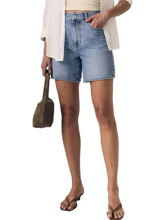 LE JEAN Frida High-waist Denim Shorts - Forget Me Not