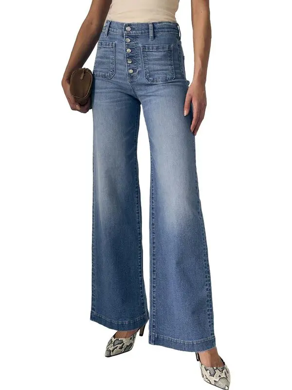 LE JEAN Georgia Patch Pocket Wide-leg Jeans - Hidden Gem