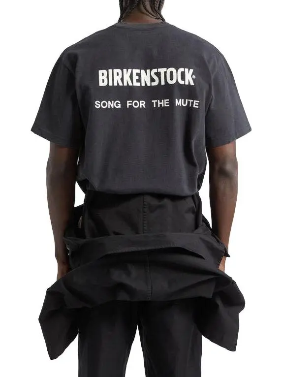 SONG FOR THE MUTE X Birkenstock The Rebel Distressed Graphic T-shirt - Black