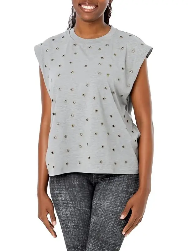 DAI MODA Star-studded Oversized Muscle T-shirt - Grey