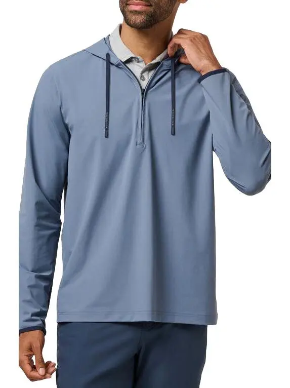 Travis Mathew Hero Hour Performance Half Zip Hoodie - Bering Sea
