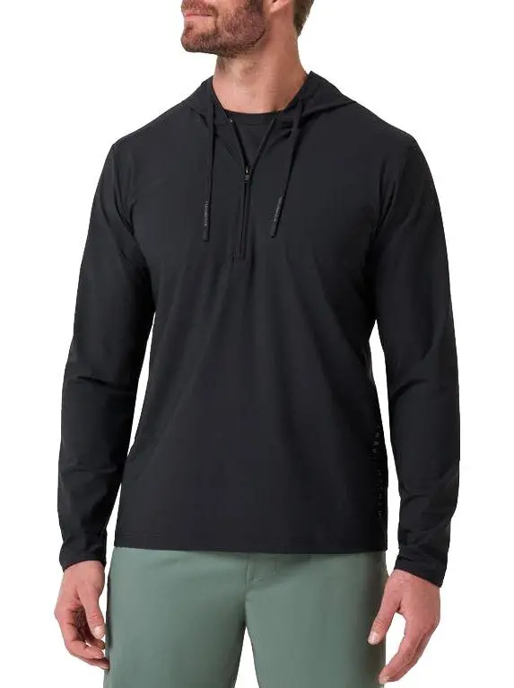 Travis Mathew Hero Hour Performance Half Zip Hoodie - Black