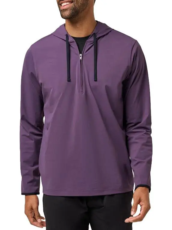 Travis Mathew Hero Hour Performance Half Zip Hoodie - Purple Velvet