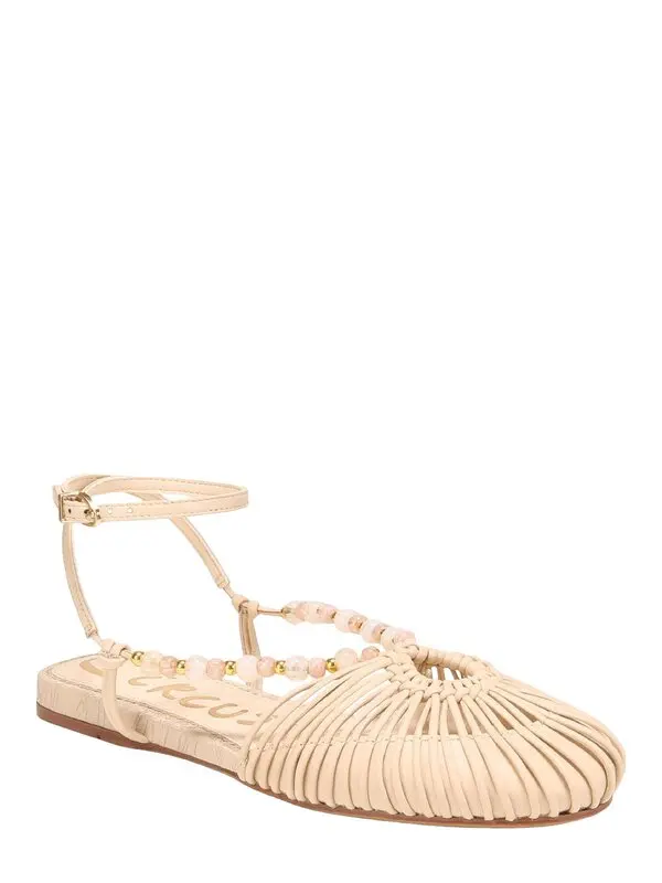 CIRCUS NY BY SAM EDELMAN Kassie Ankle Strap Flat - Vanilla Bean