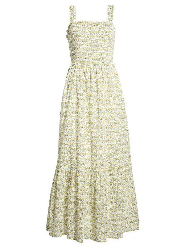 SUGARLIPS Smocked Maxi Dress - White-yellow