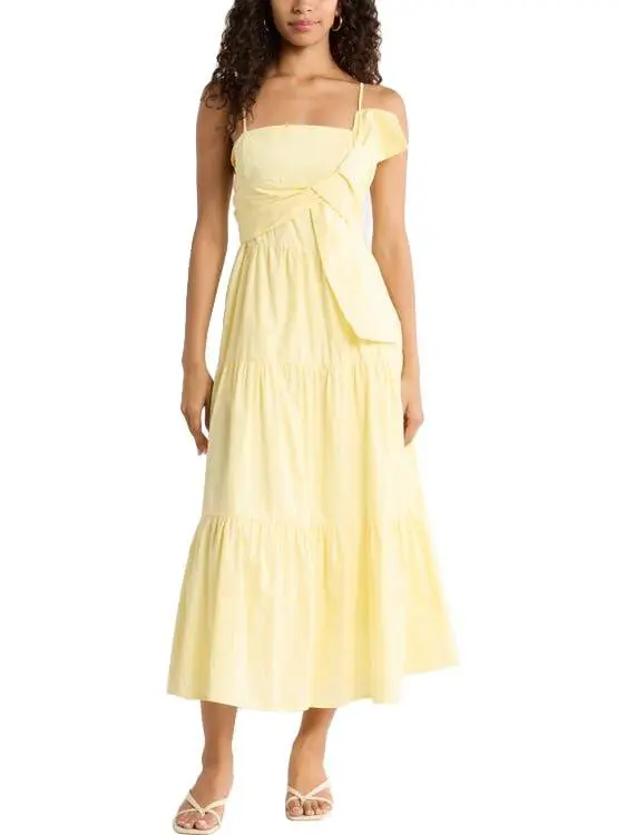 SUGARLIPS Love Letter Poplin Midi Dress - Yellow