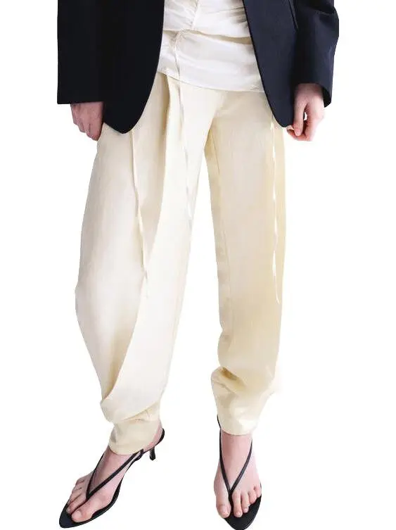 Mango Satin Balloon Pants - Yellow