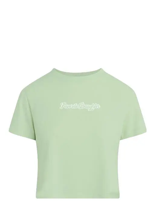 FAVORITE DAUGHTER The Crop Varsity T-shirt - Mint