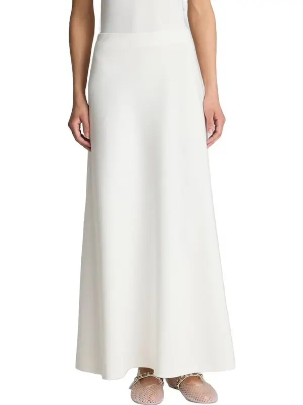 KENNETH COLE Bias Cut Flared Maxi Skirt - Pure White
