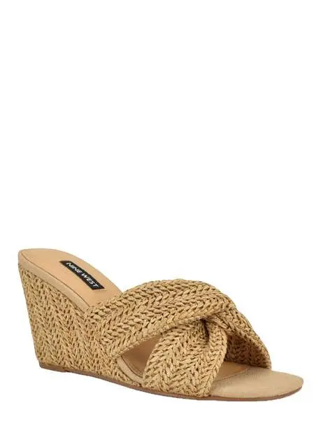 Nine West Woven Wedge Sandal - Light Natural