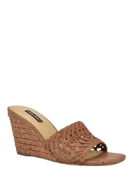 Nine West Nimaa Wedge Sandal - Medium Brown