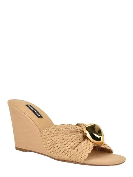 Nine West Woven Wedge Sandal - Light Natural