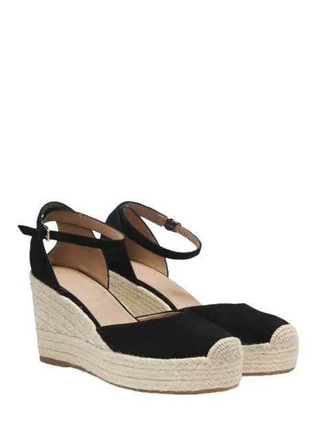 BOSS Madeira Espadrille Platform Wedge Pumps - Black