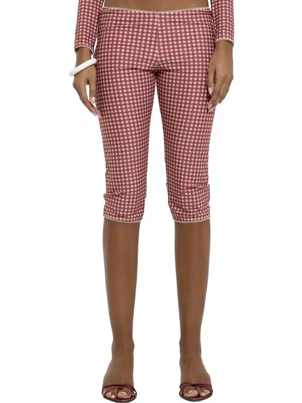 JADED LONDON Gingham Capri Pants - Red