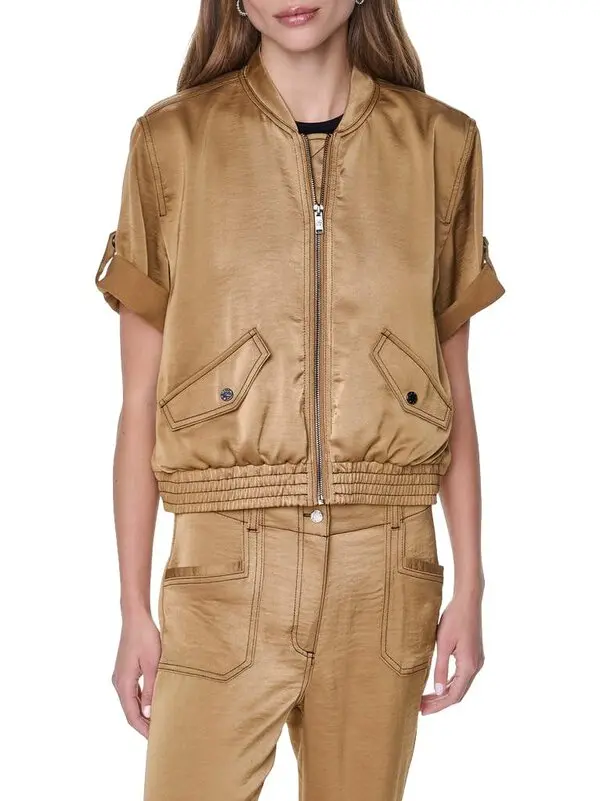 Dkny Contrast Stitch Bomber Jacket - Dune