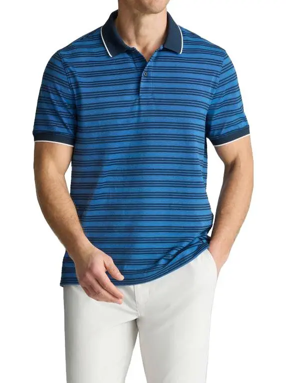 UNTUCKIT Fontaine Tipped Performance Hybrid Polo - Sky Captain